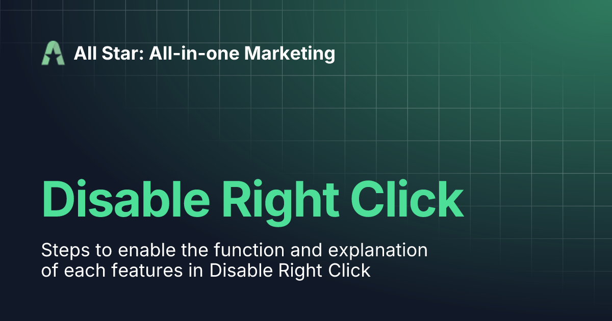 Disable Right Click | All Star: All-in-one Marketing